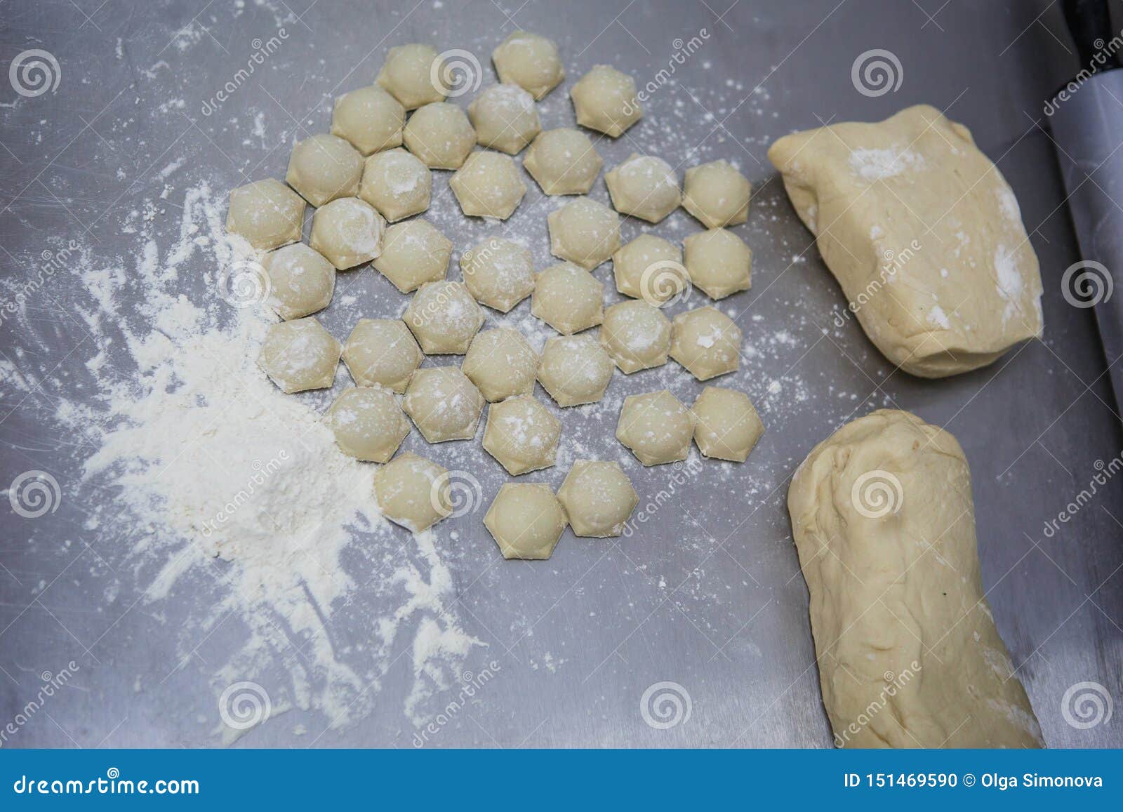 The Process of Making Dumplings, Dumplings Close-up. Stock Photo ...