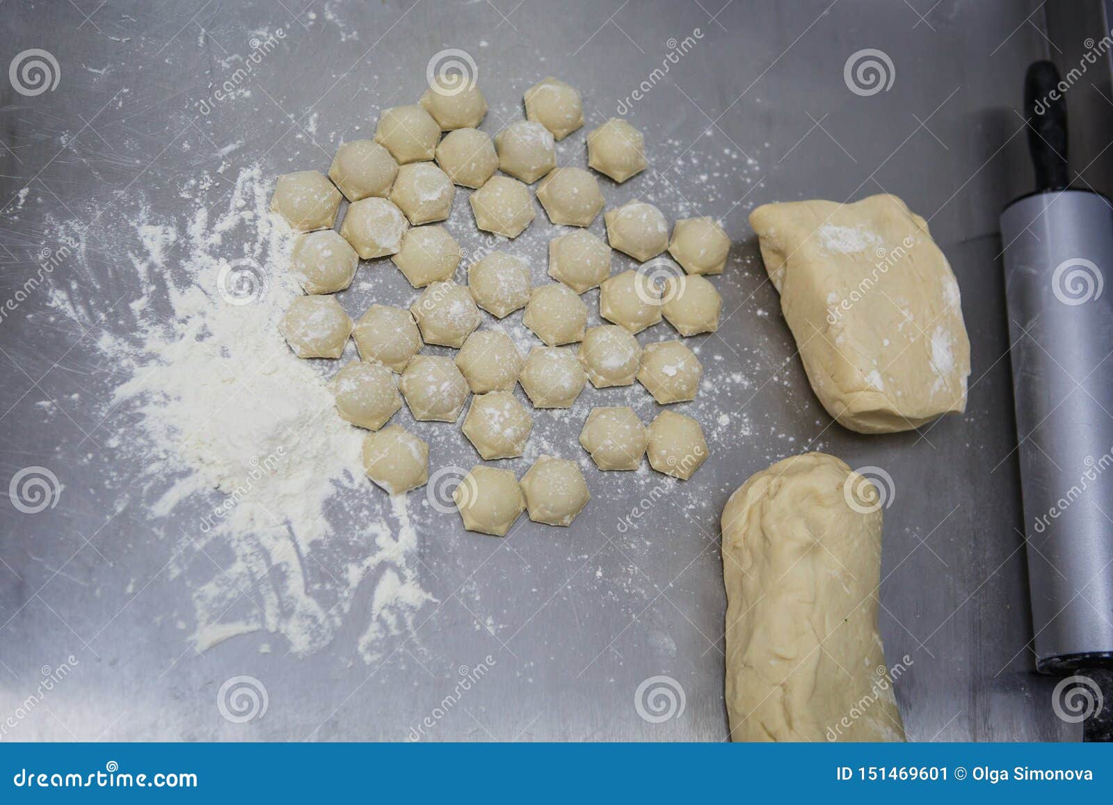 The Process of Making Dumplings, Dumplings Close-up. Stock Image ...