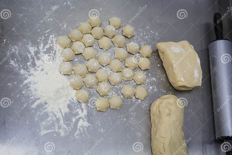 The Process of Making Dumplings, Dumplings Close-up. Stock Image ...