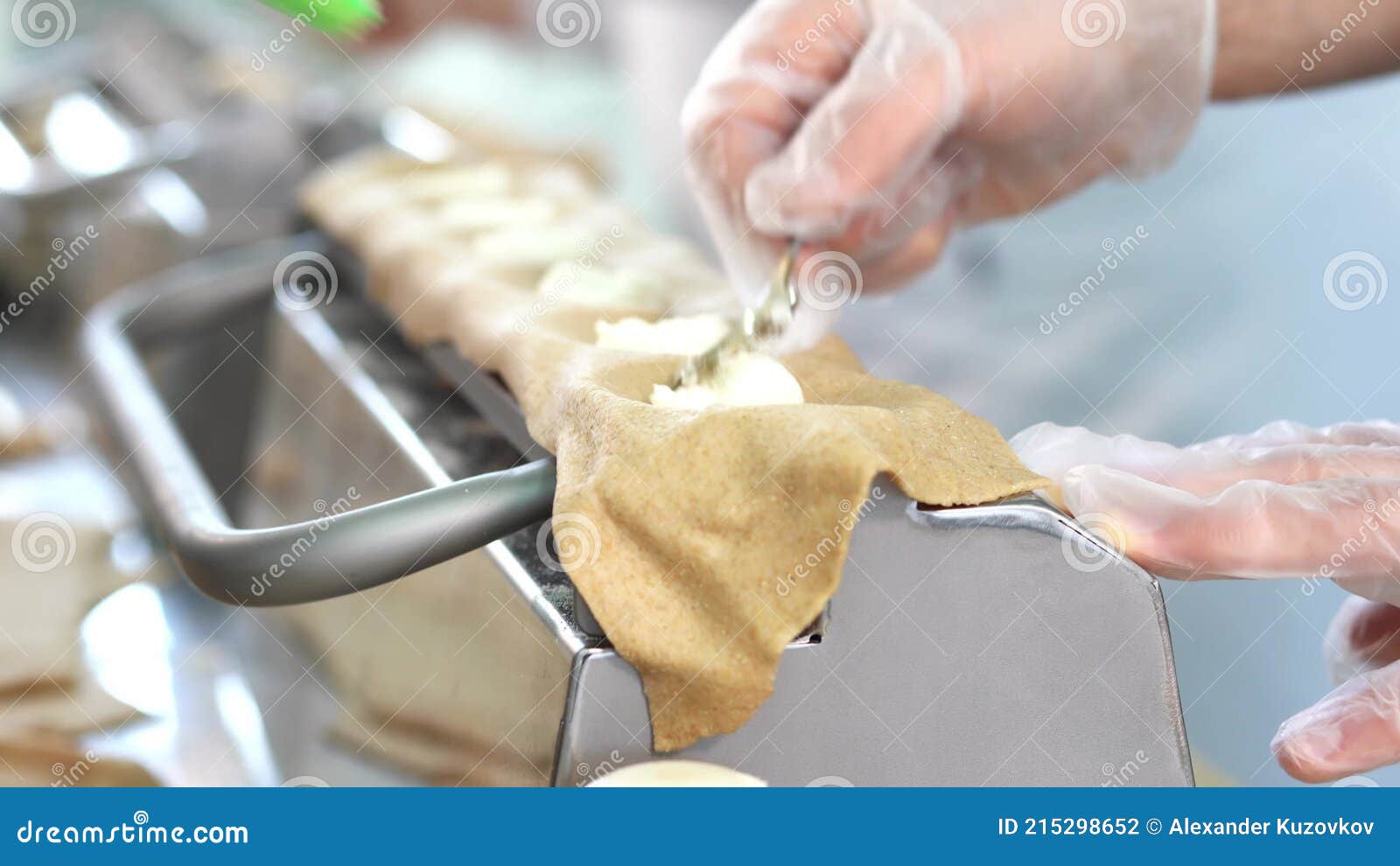 The Process of Making Dumplings. Put the Filling and with the Help of ...