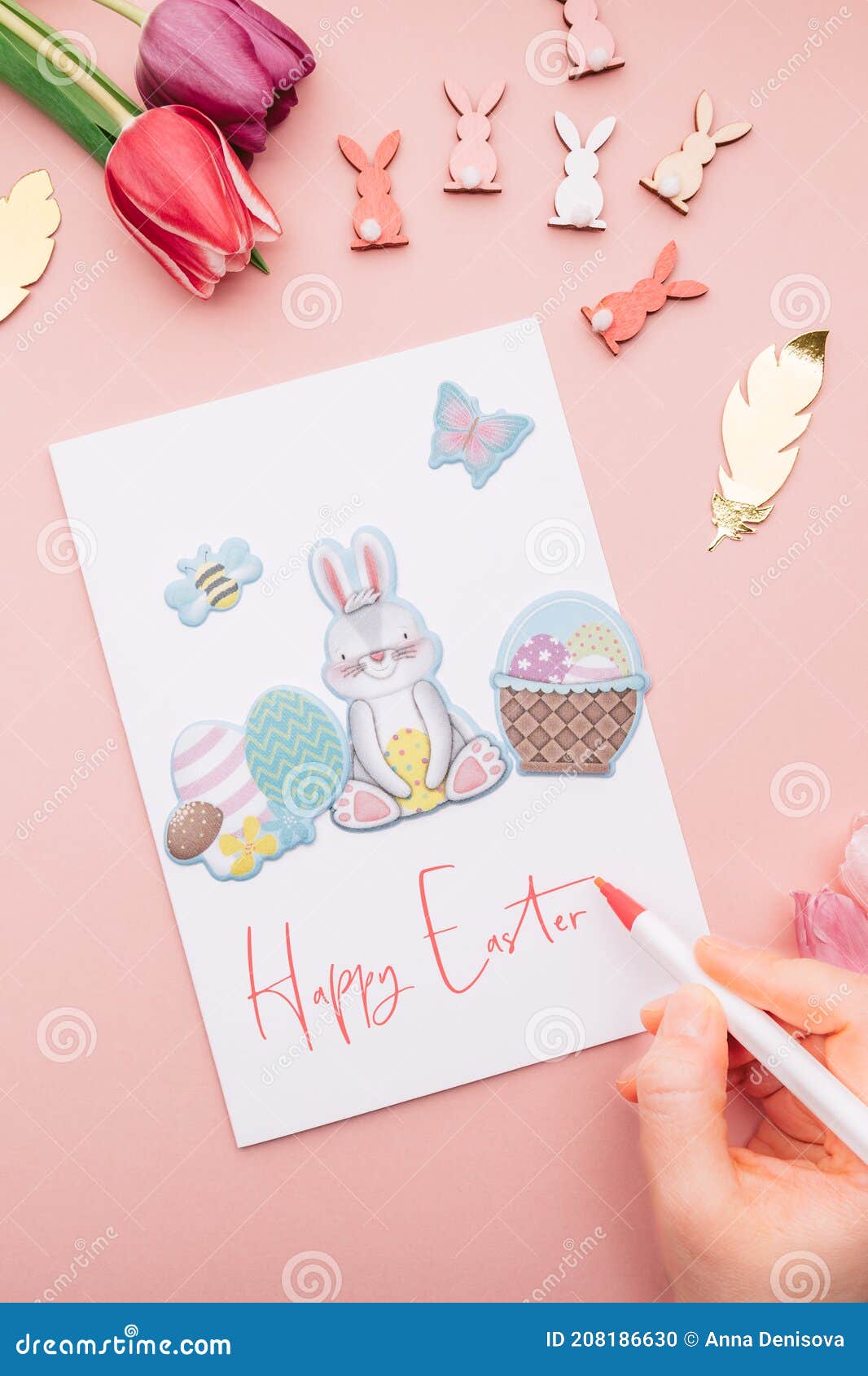 Process of Making Easter Card with Kids Stock Photo - Image of ...