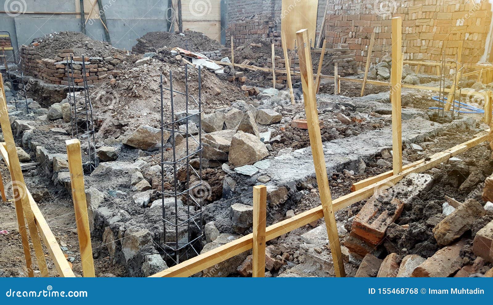 The Process of Making the Foundation of a House Building Stock Photo ...