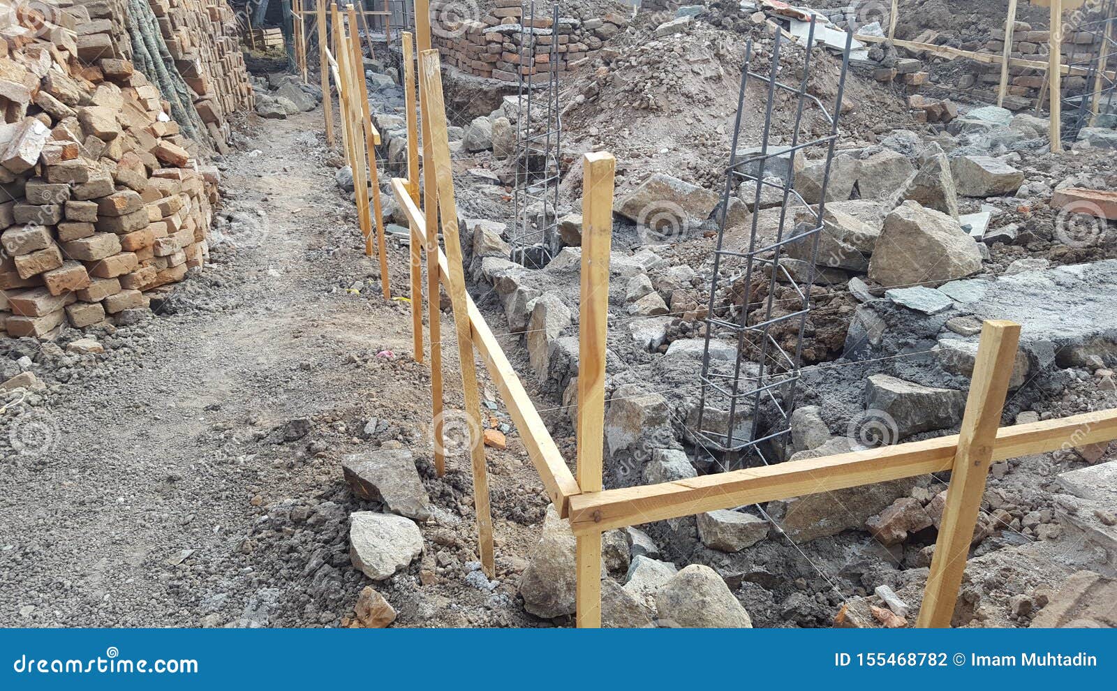 The Process of Making the Foundation of a House Building Stock Photo ...