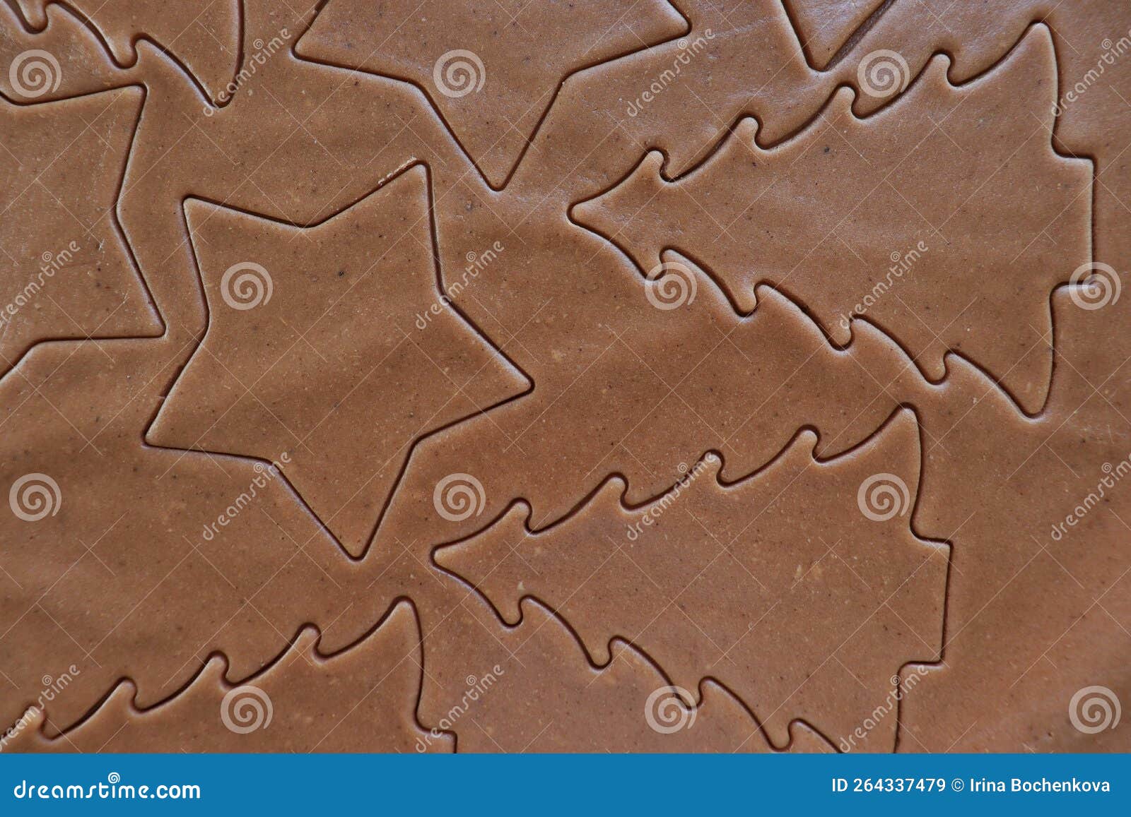 The Process of Making Ginger Cookies, Slabs of Dough. Stock Image ...