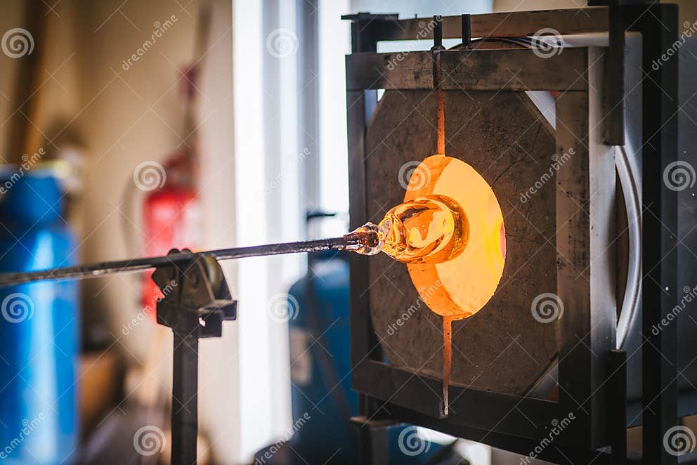 Glass making process. stock image. Image of murano, manufacturing ...