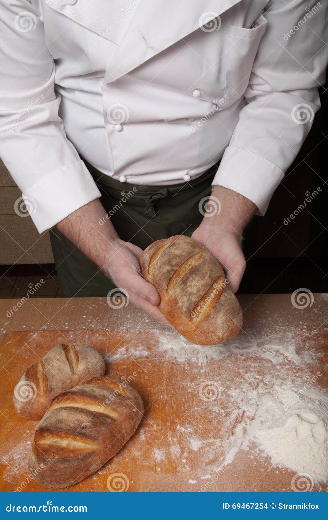 The Process of Making Home Bread by Male Hands Stock Photo - Image of ...
