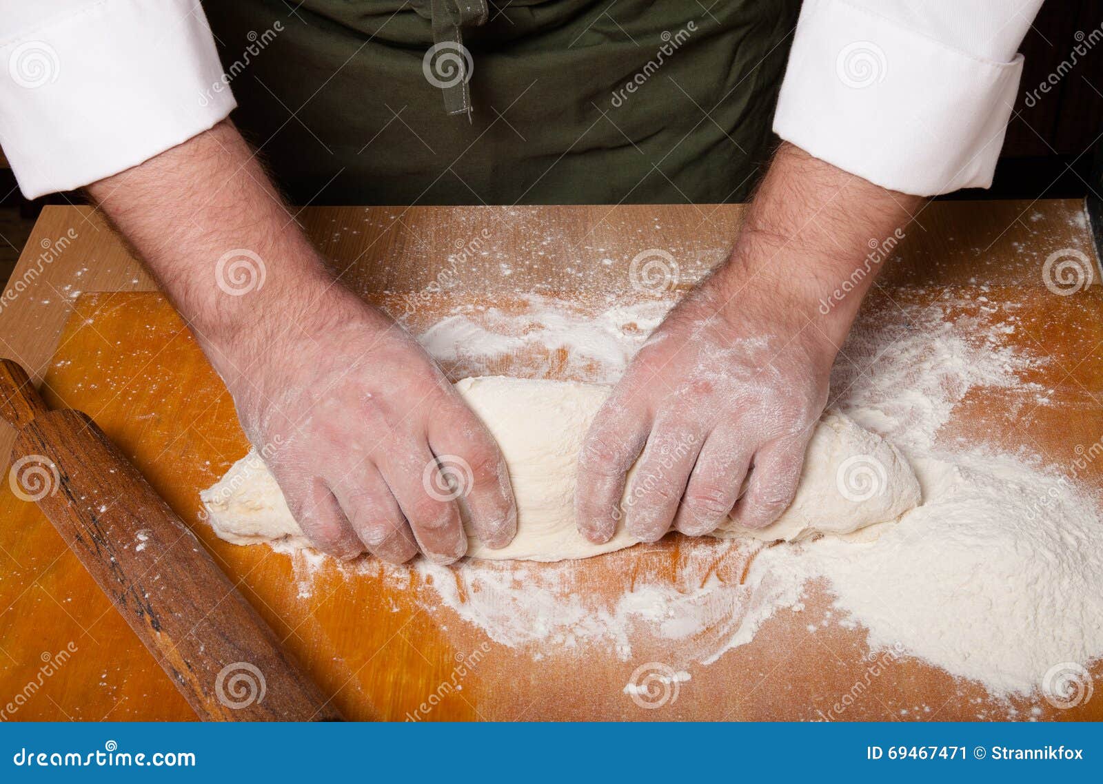 The Process of Making Home Bread by Male Hands Stock Image - Image of ...