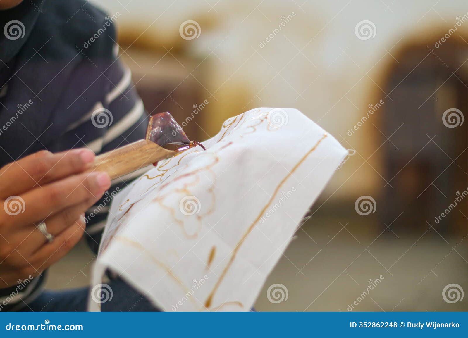The Process of Making Indonesian Batik with Floral Pattern. Batik ...