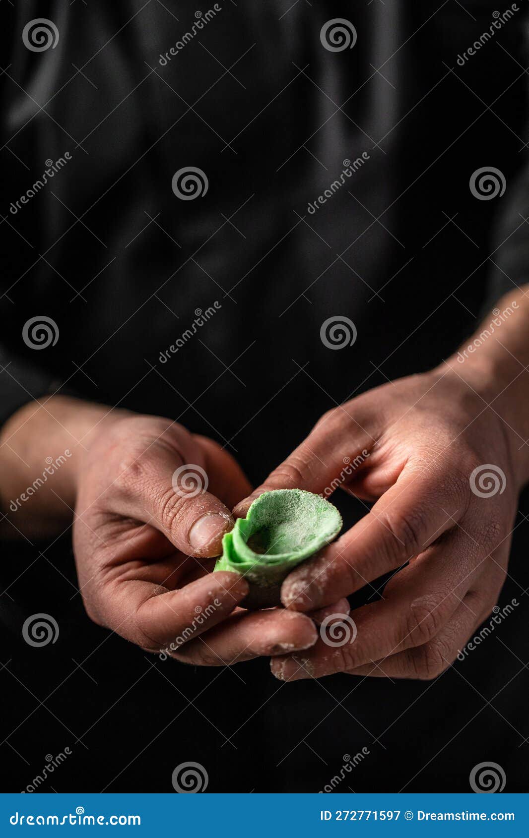 Process of Making Italian Ravioli. Green Ravioli with Ricotta Cheese ...