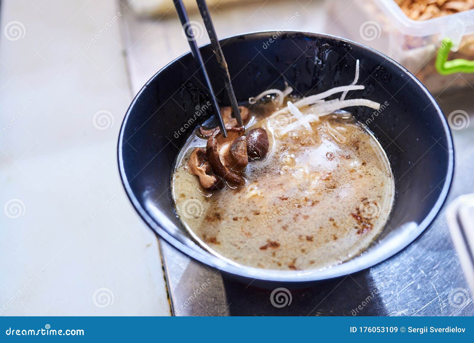 The Process of Making Japanese Traditional Soup Ramen Stock Image ...