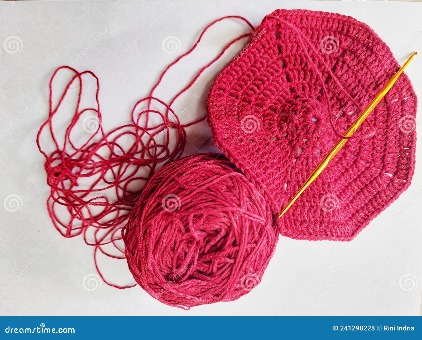 The Process of Making Knitted Kufi Cap Using Cotton Yarn Stock Photo ...