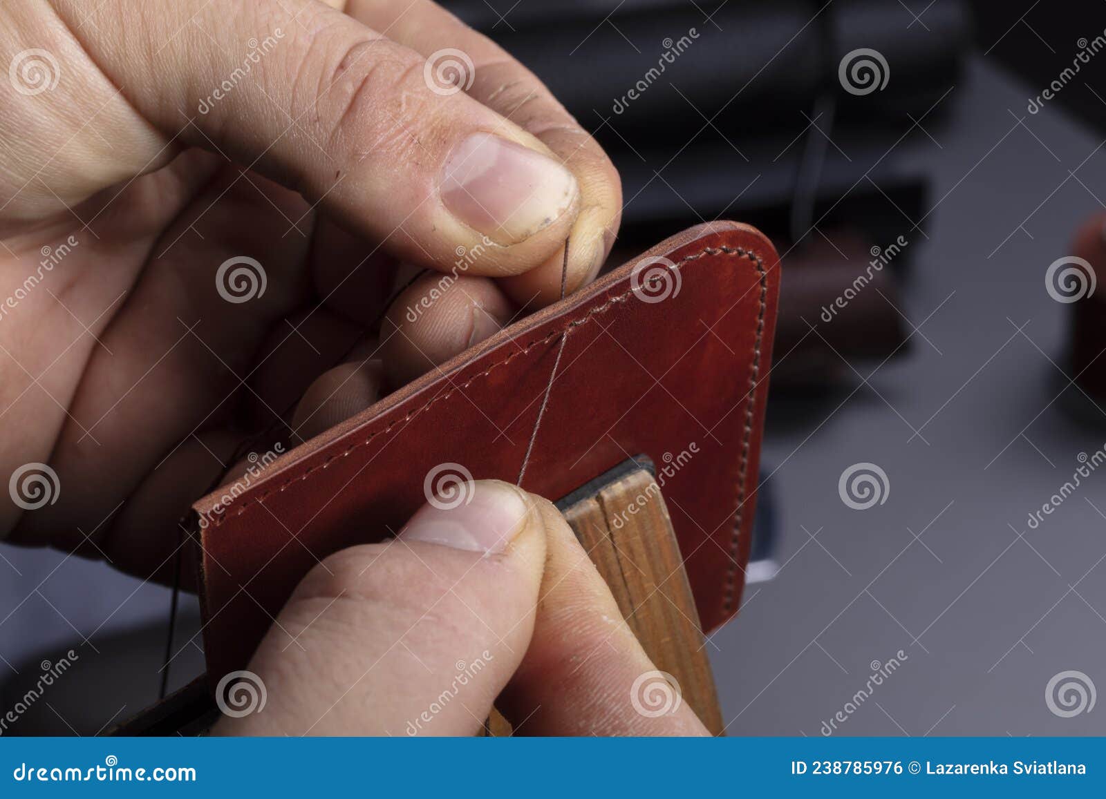 The Process of Making Leather Goods Stock Photo - Image of furniture ...