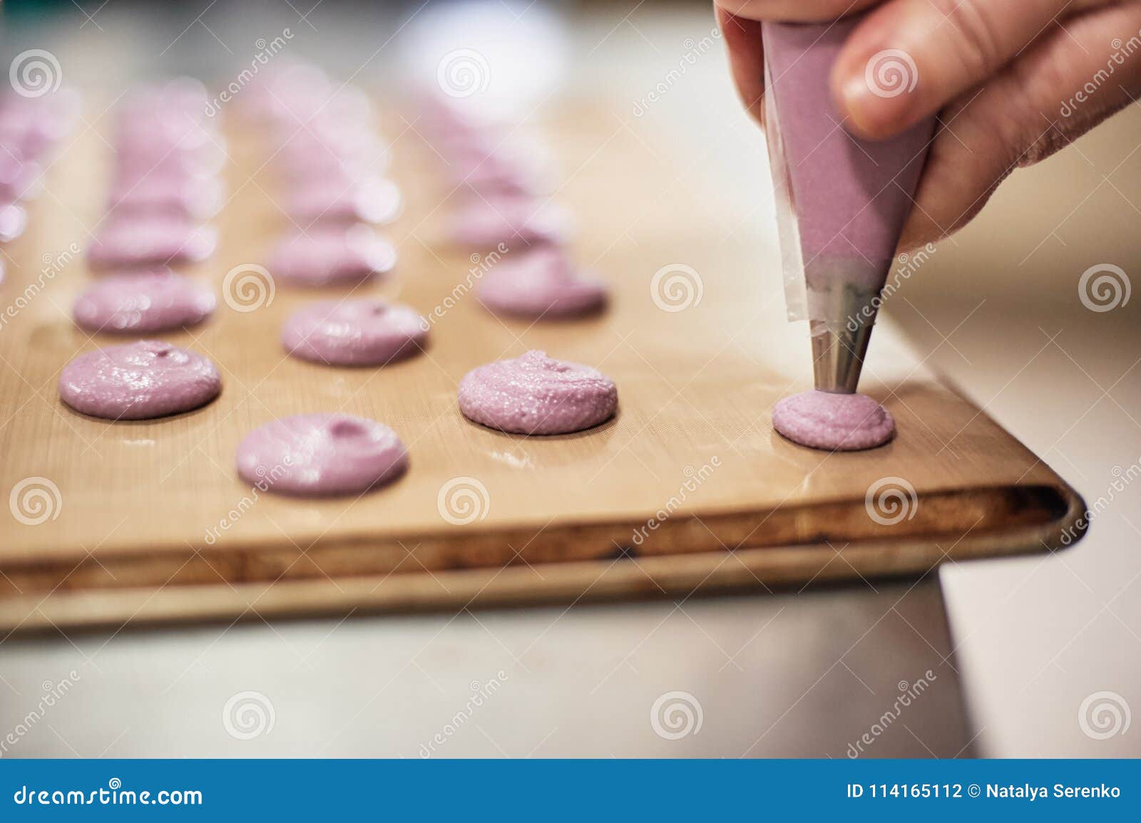 Process of Making Macaron Macaroon , French Dessert, Stock Photo ...