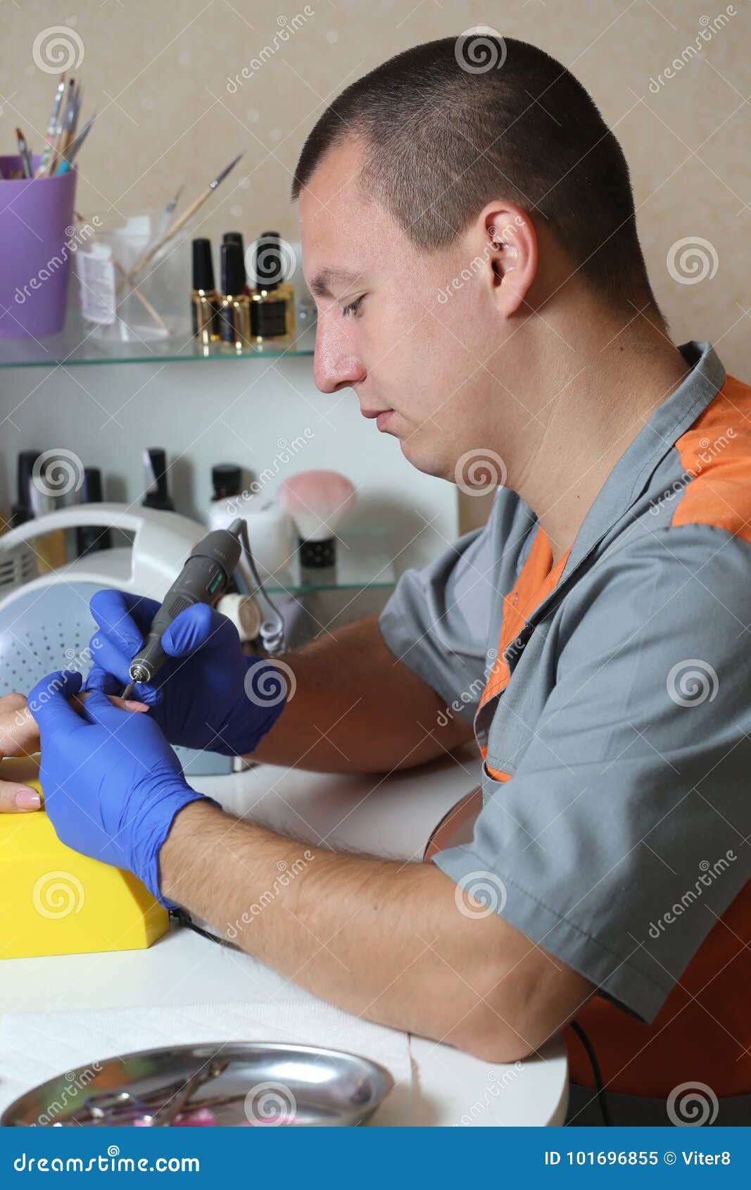 Process of making manicure stock image. Image of person - 101696855