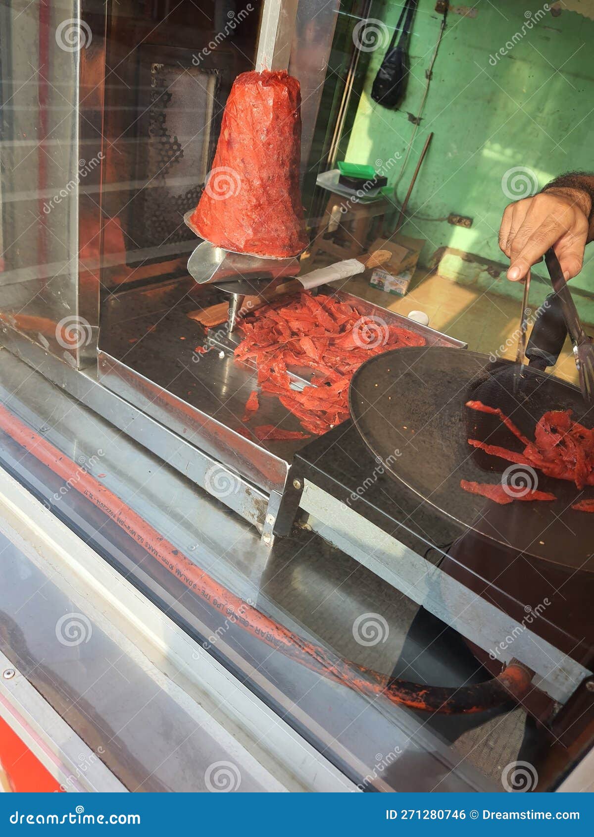 The Process of Making Meat for Kebab Stuffing Stock Photo - Image of ...