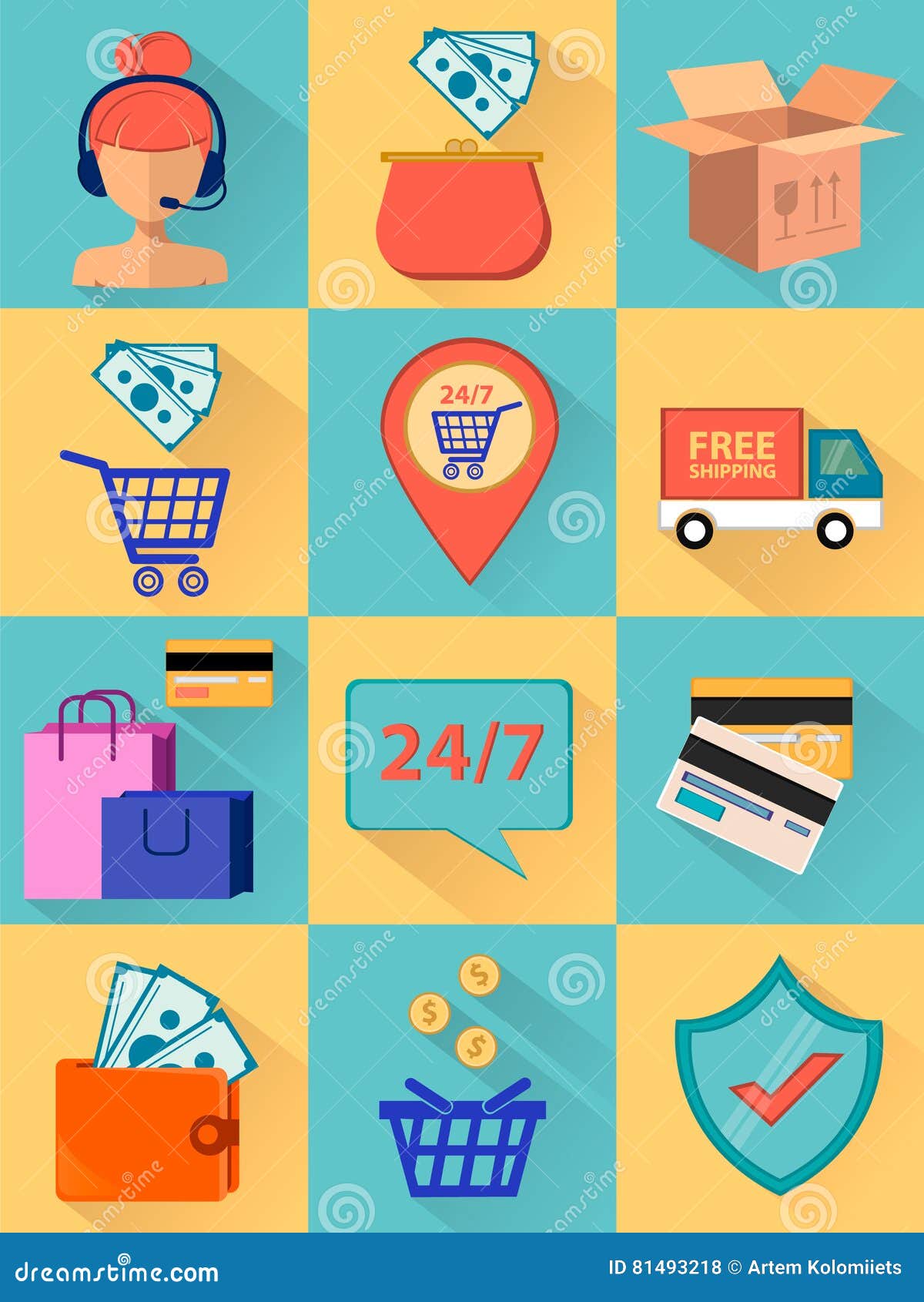 Process of Making Order. Set Stock Vector - Illustration of design ...