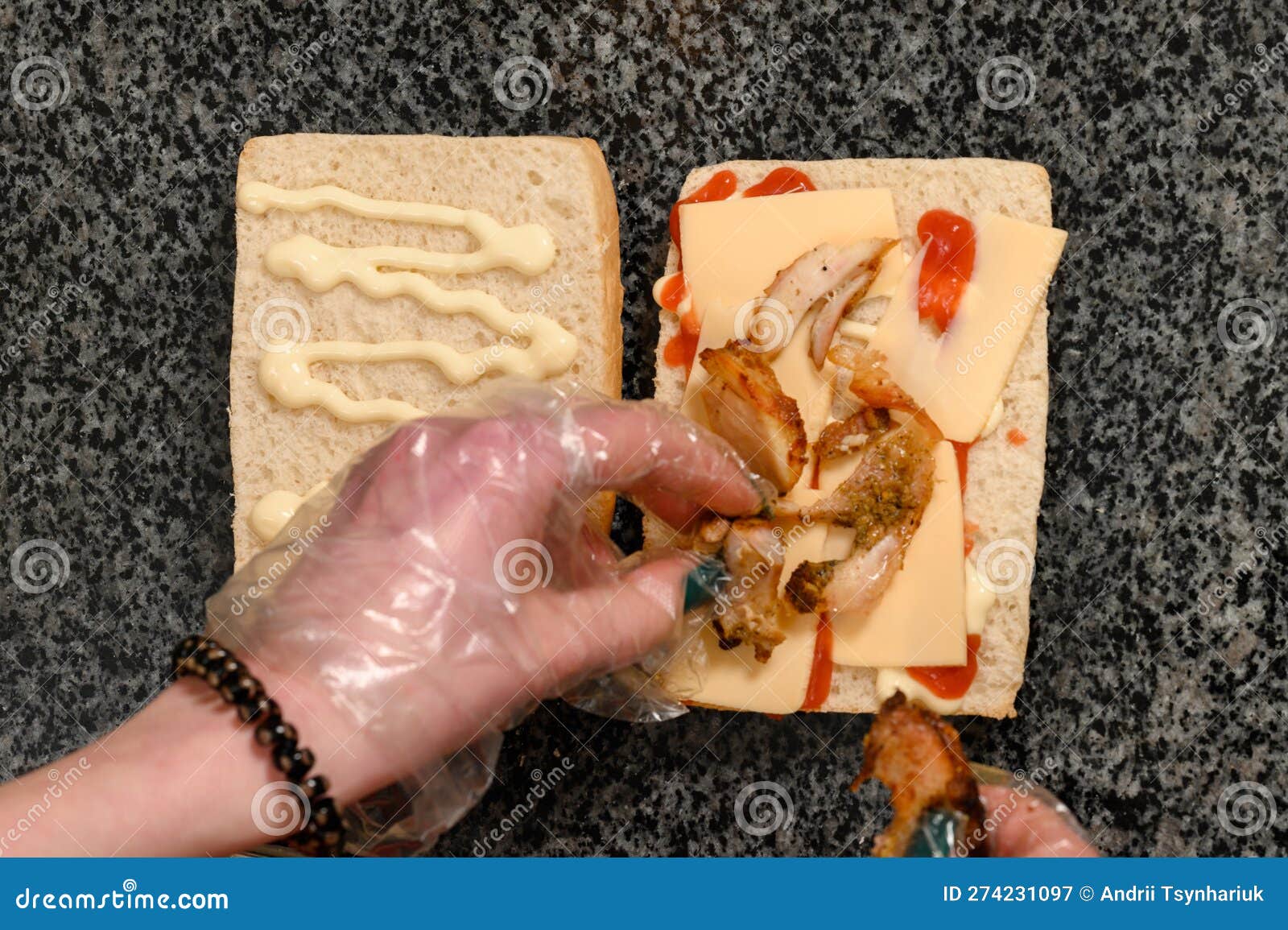 The Process of Making a Panini in a Fast Food Restaurant Stock Image ...