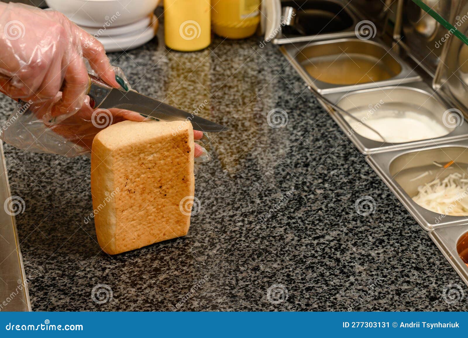 The Process of Making a Panini in a Fast Food Restaurant Stock Image ...
