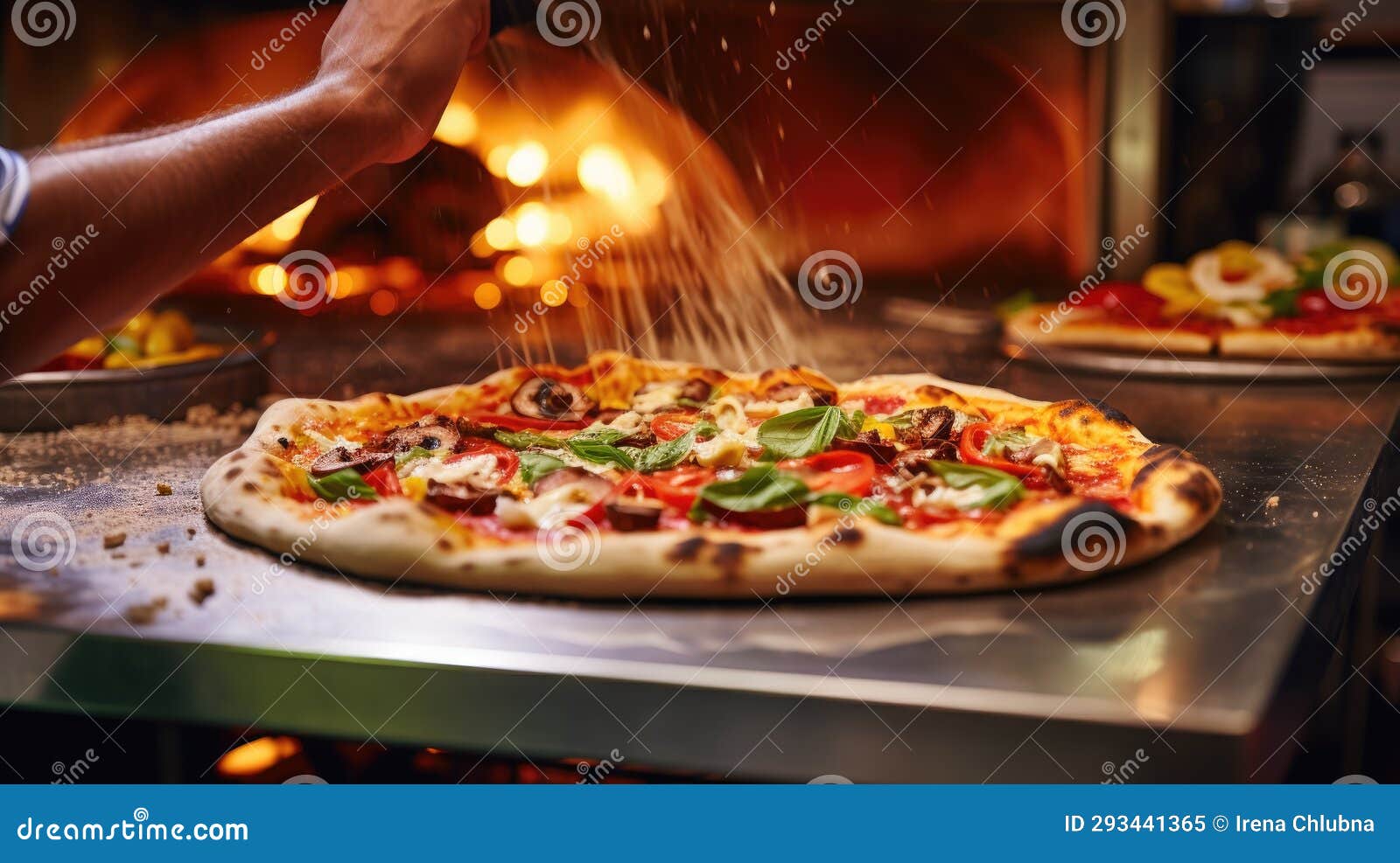 The Process of Making Pizza Stock Illustration - Illustration of rustic ...