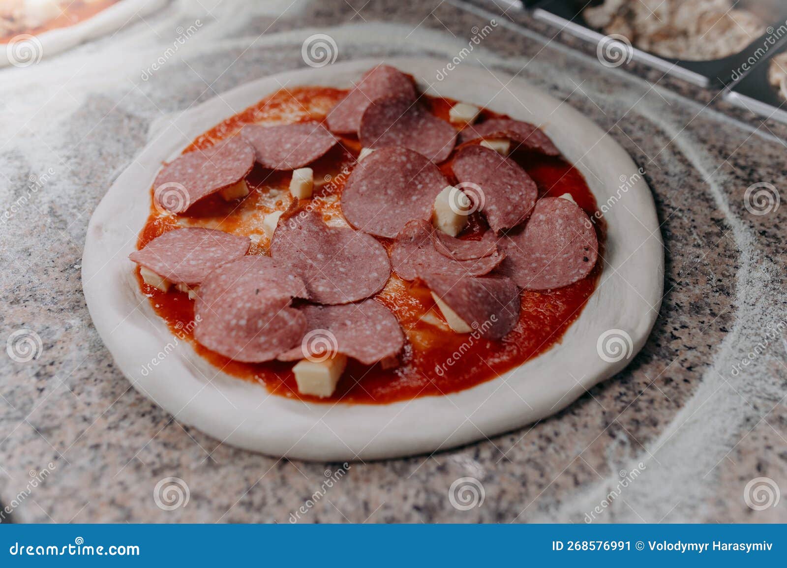 The Process of Making Pizza. Making Pizza Stock Image - Image of baker ...