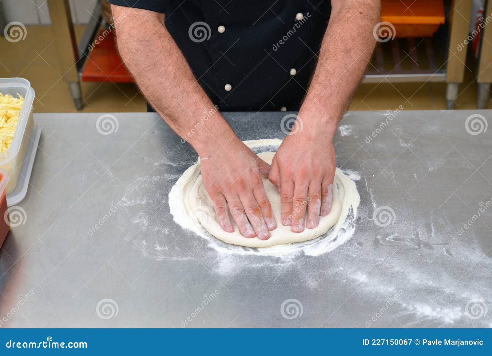 The Process of Making Pizza Stock Image - Image of flour, making: 227150067