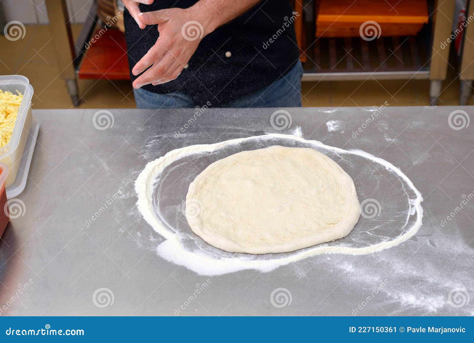 The Process of Making Pizza Stock Image - Image of chef, kitchen: 227150361