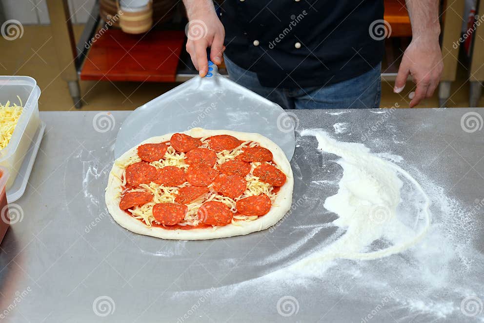 The Process of Making Pizza Stock Photo - Image of original, kitchen ...