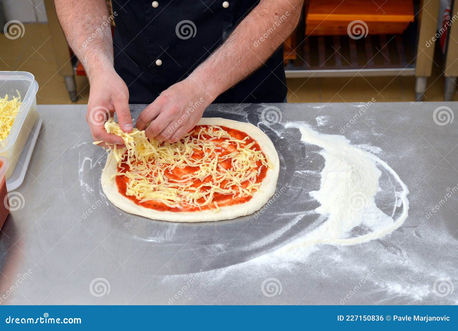 The Process of Making Pizza Stock Photo - Image of bake, bread: 227150836