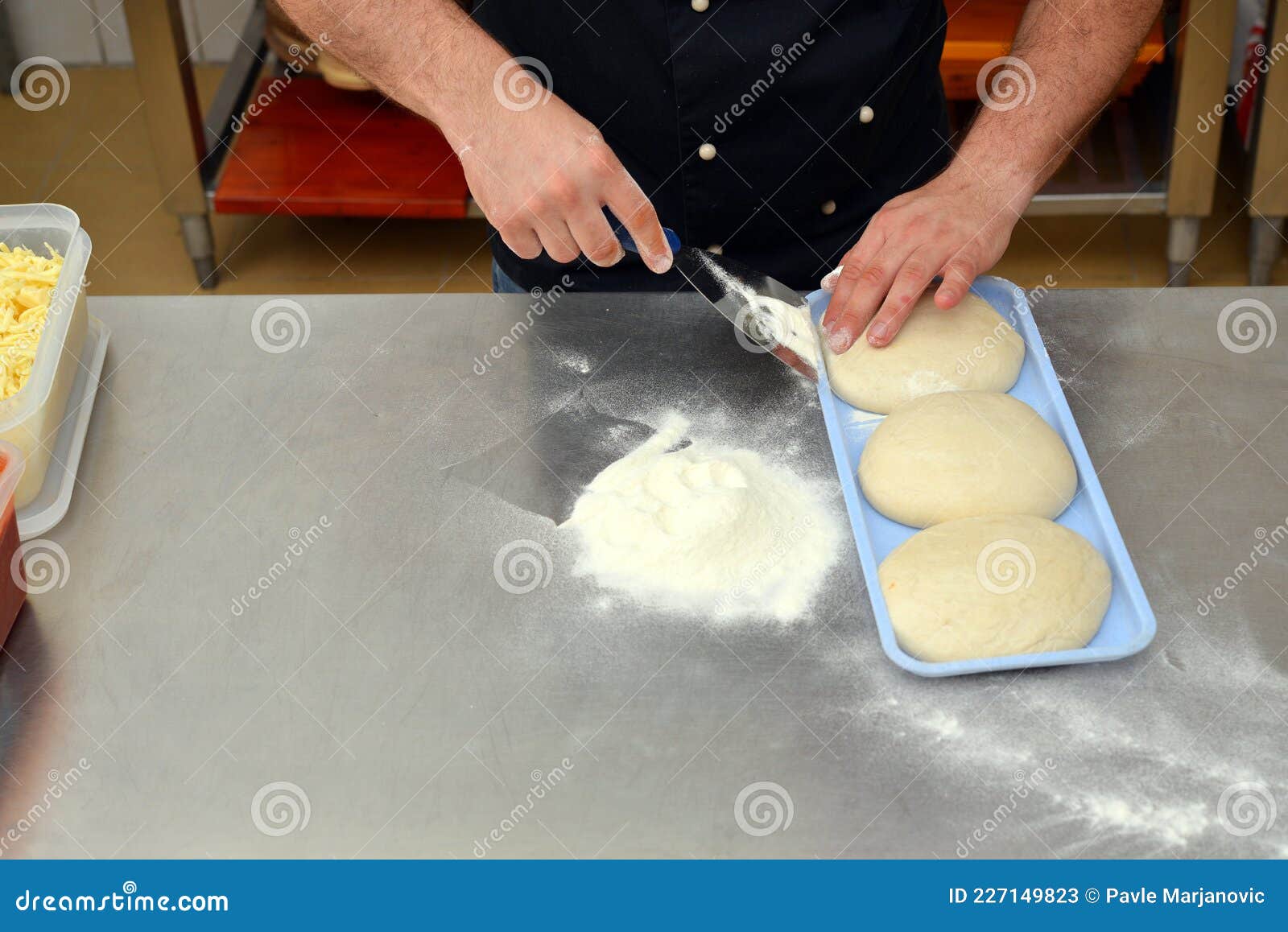 The Process of Making Pizza Stock Image - Image of pizza, dough: 227149823