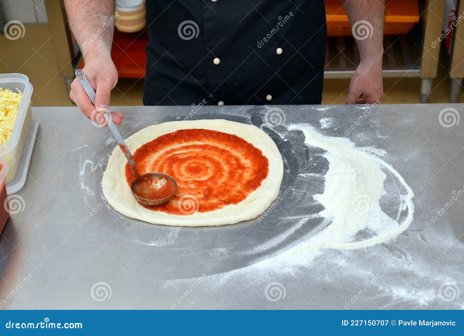The Process of Making Pizza Stock Image - Image of vegetables, cheese ...