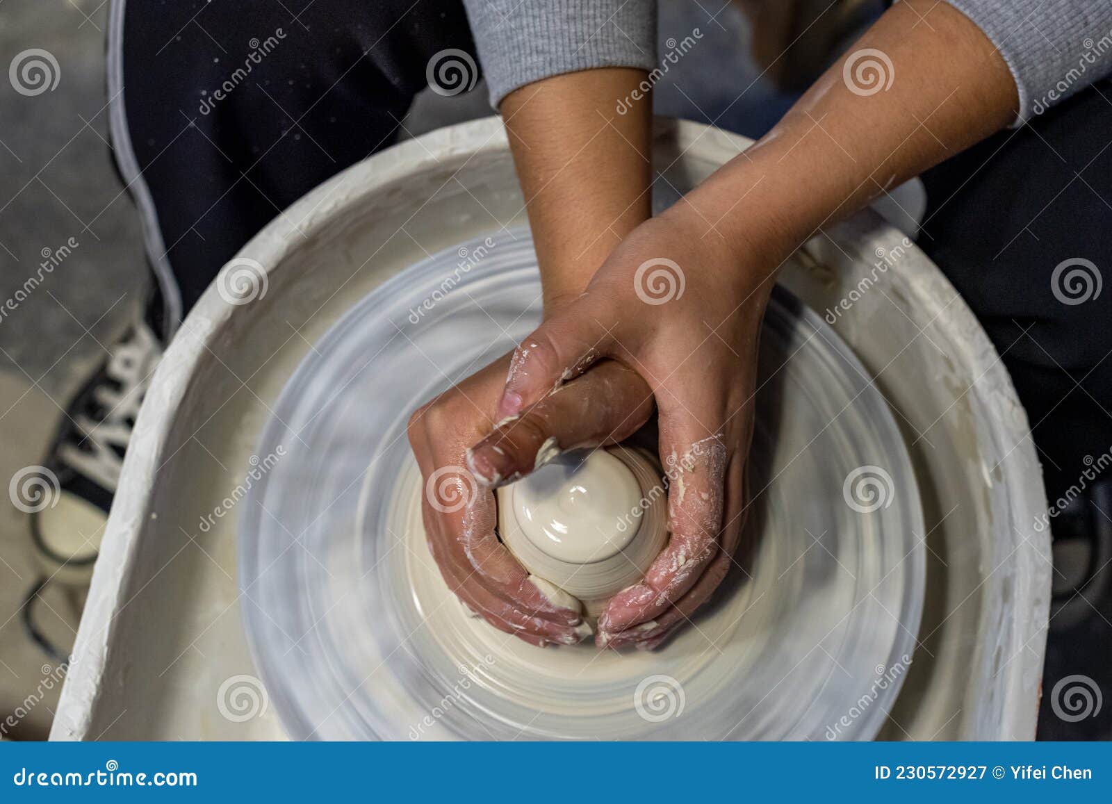 The Process of Making Pottery in a Pottery Workshop Stock Image - Image ...