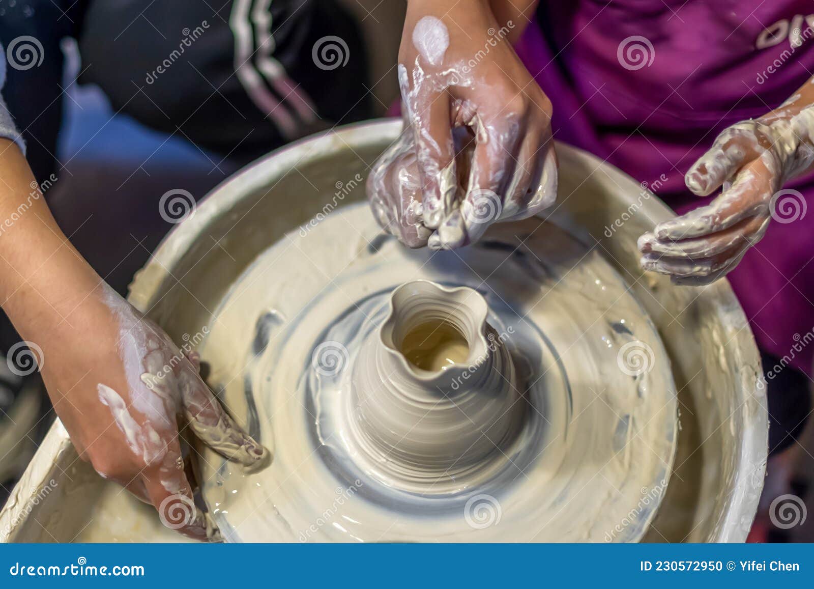 The Process of Making Pottery in a Pottery Workshop Stock Photo - Image ...