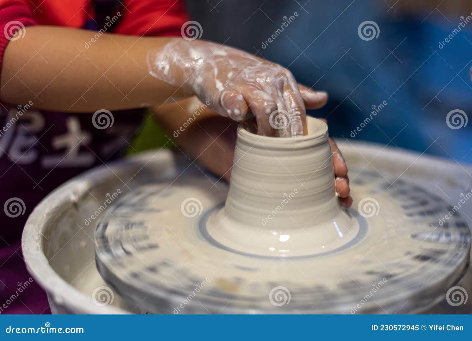 The Process of Making Pottery in a Pottery Workshop Stock Image - Image ...
