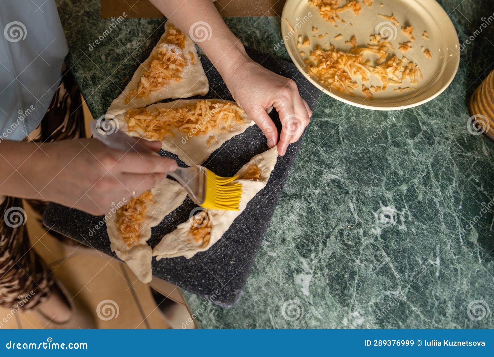 The Process of Making Puff Pastry Pie. the First Culinary Experience ...