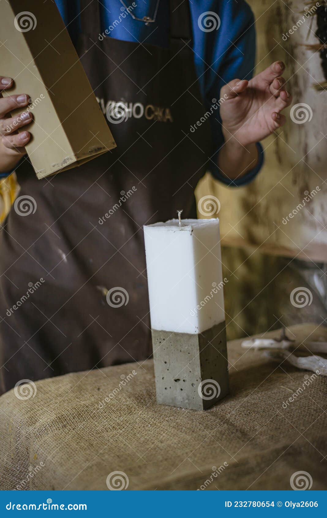 The Process of Making a Rectangular Candle from Cement, Small Business ...