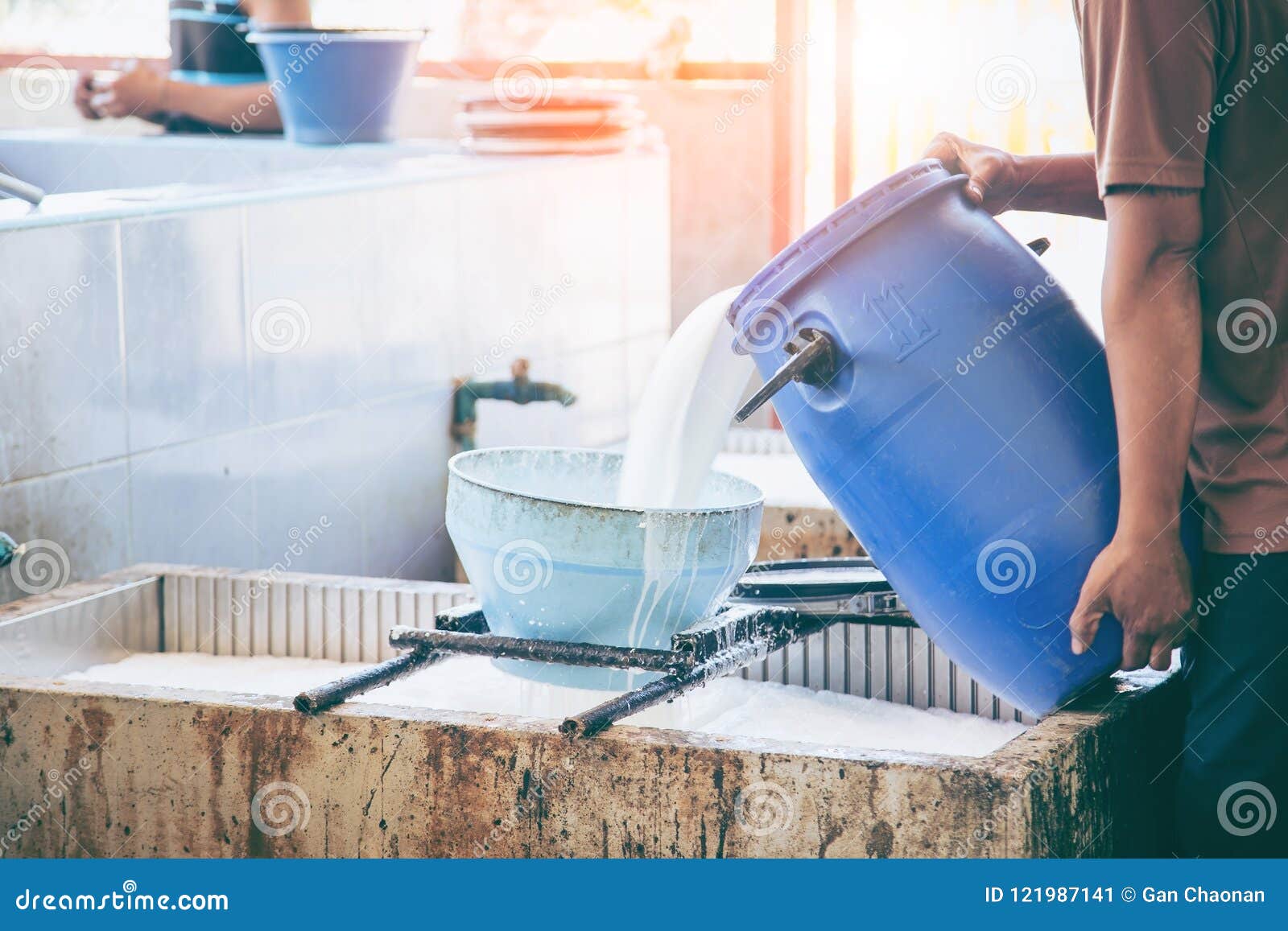 The Process of Making Rubber Sheets. Stock Image - Image of liquid ...