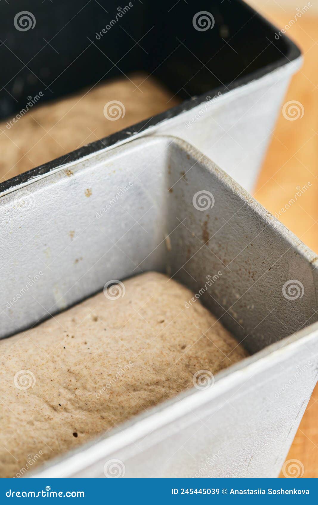 The Process of Making Rye Bread. the Dough on the Rye Bread is Laid Out ...