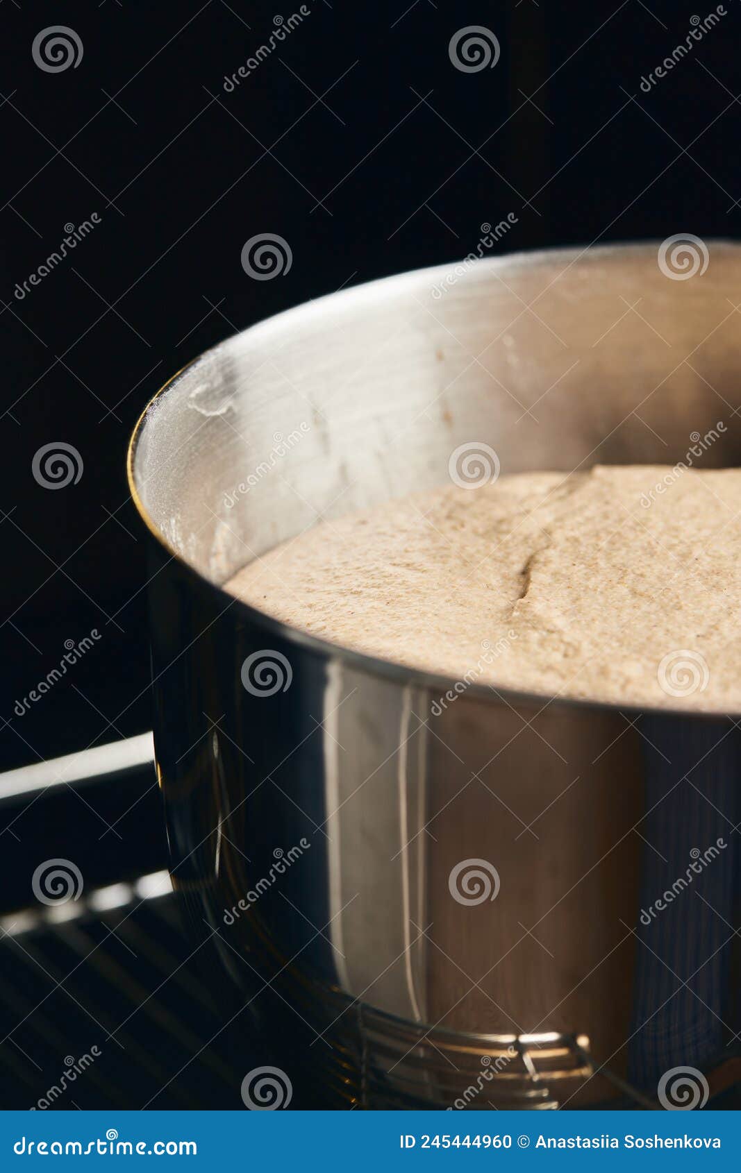 The Process of Making Rye Bread. Dough on Rye Bread before Dividing ...