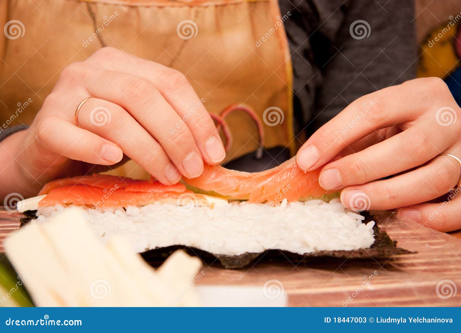 Process of making sushi stock image. Image of cereal - 18447003