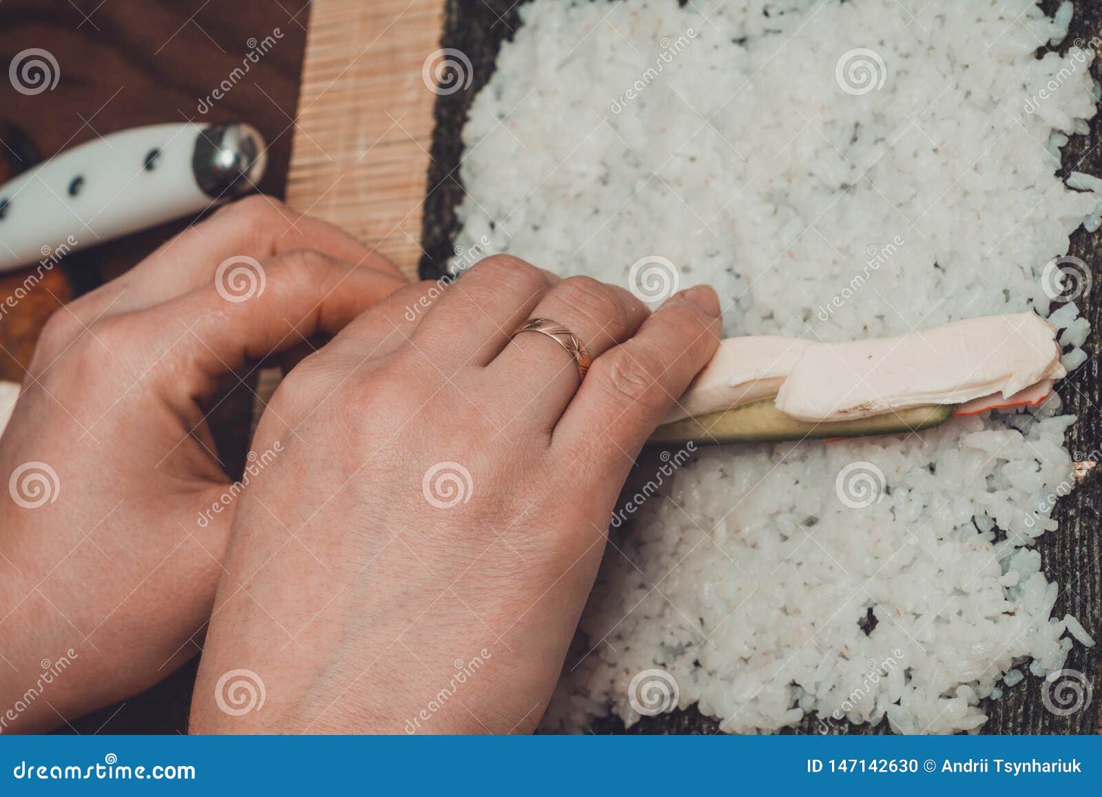 The Process of Making Sushi from Natural Ingredients is a Professional ...