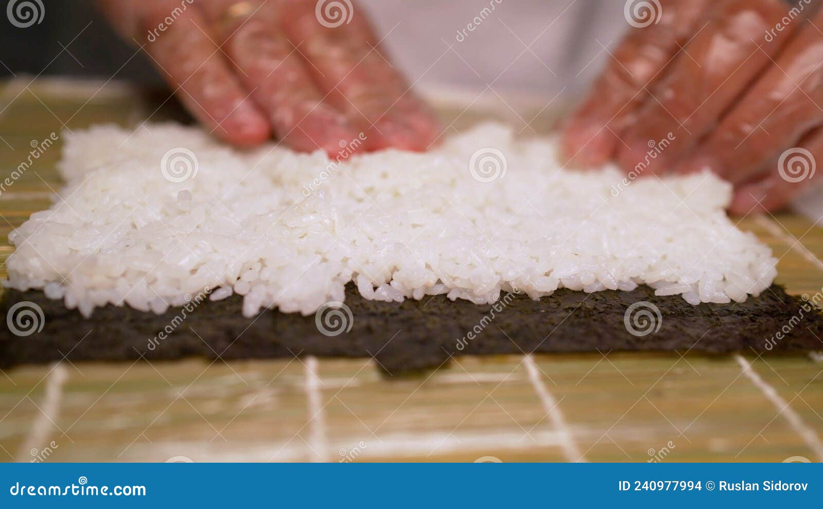 The Process of Making Sushi and Rolls. Making Sushi. Production of ...