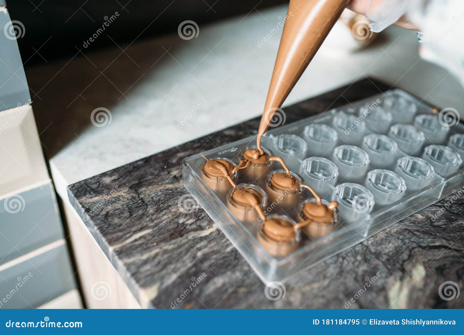 Process of Making Sweet Chocolate Sweets Homemade. Stock Image - Image ...