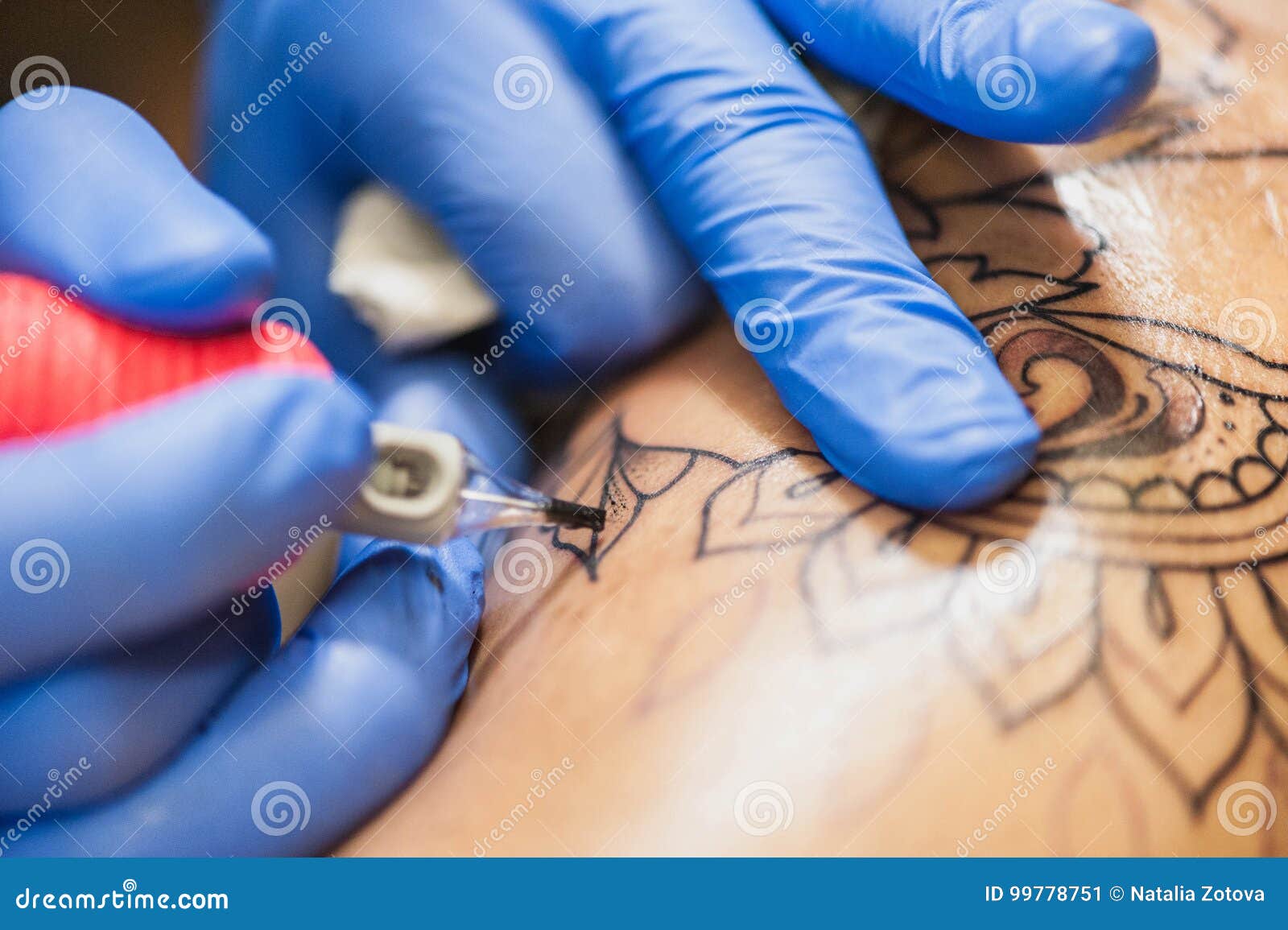 Process of Making Tattoo Close-up Stock Image - Image of process ...