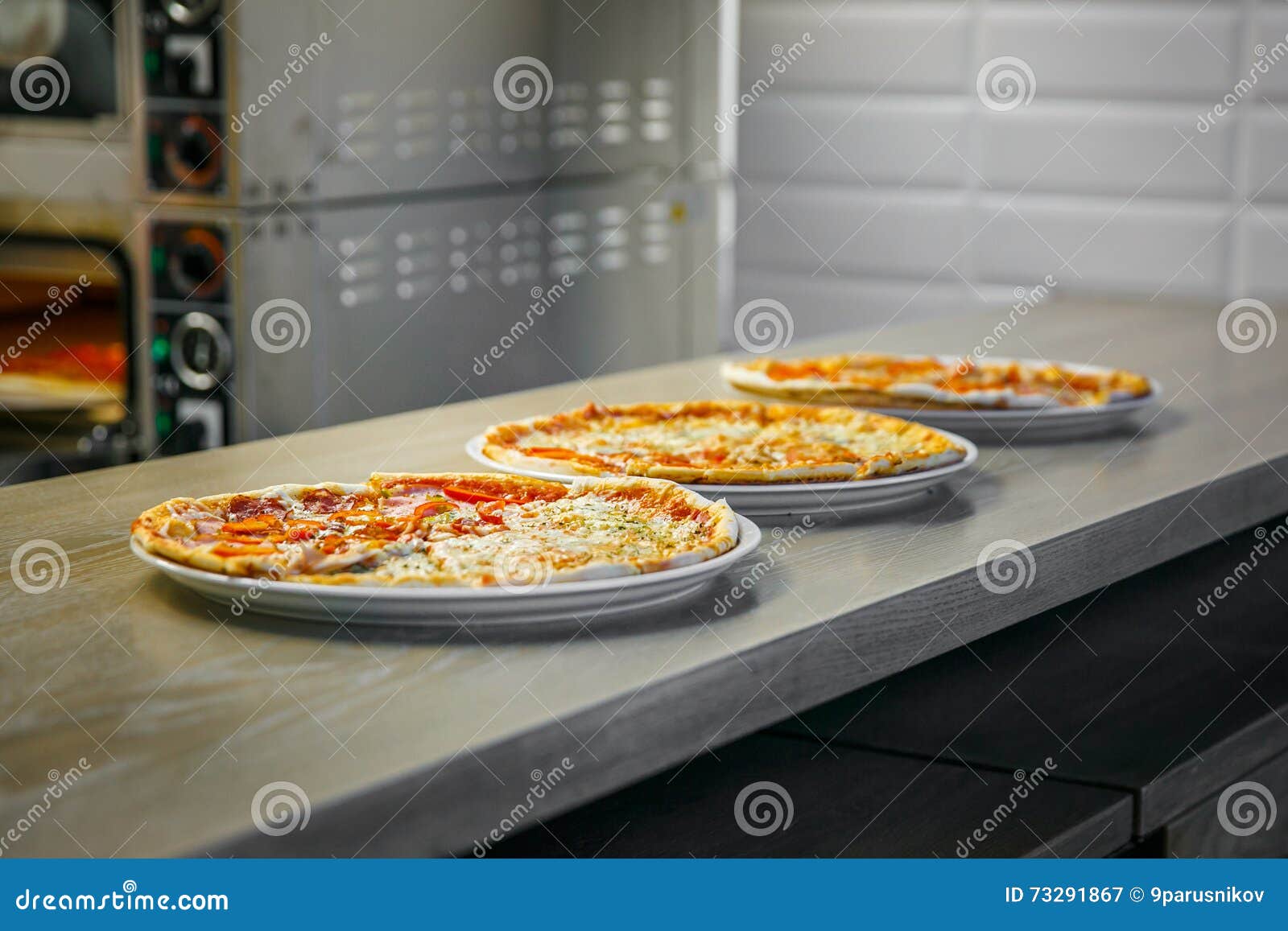 The Process of Making Three Pizzas Stock Image - Image of chef, cute ...