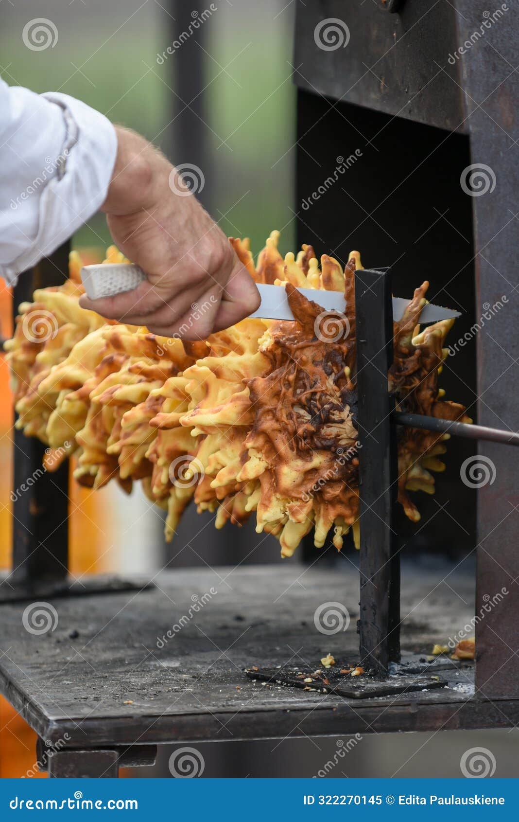 The Process of Making Traditional Lithuanian Tree Cake Stock Image ...