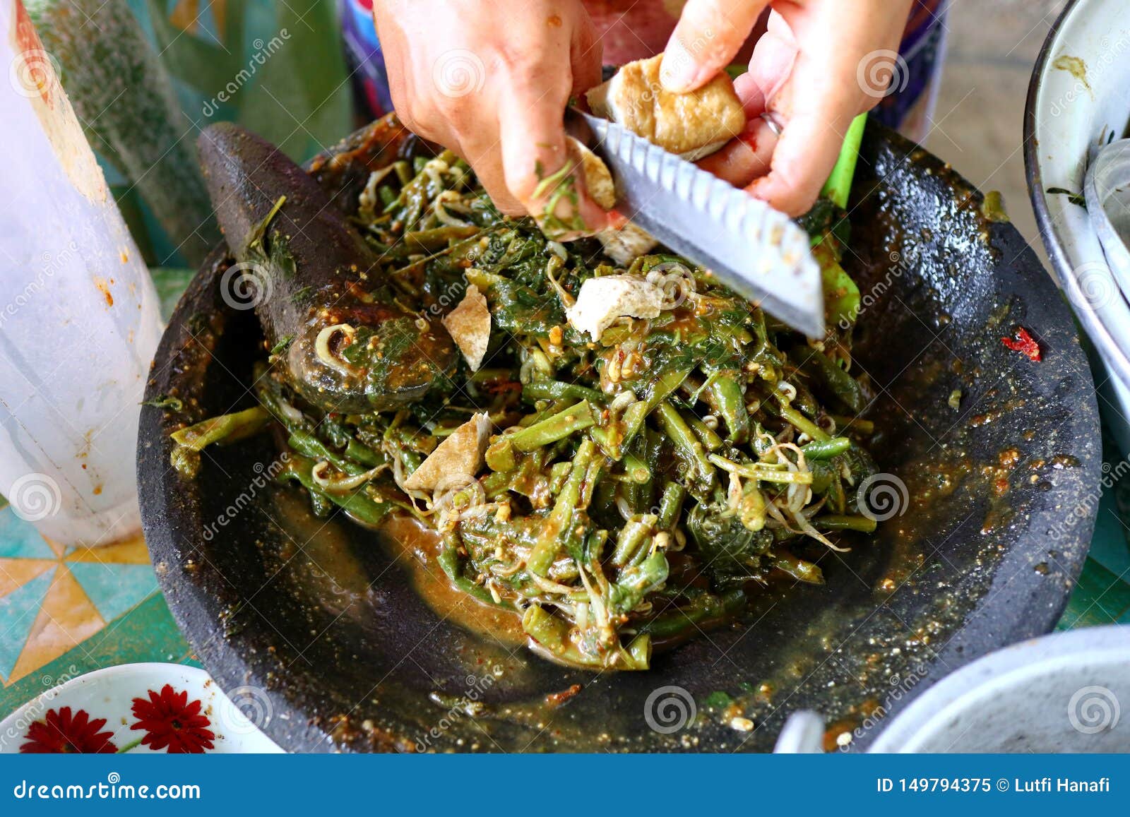 The Process of Making Vegetable Pecel Stock Image - Image of java ...