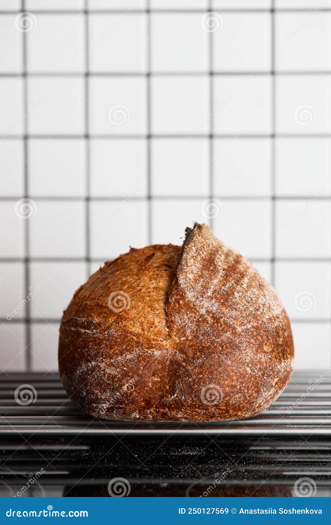 The Process of Making Wheat Bread at Home. Finished Bread Cools Down ...