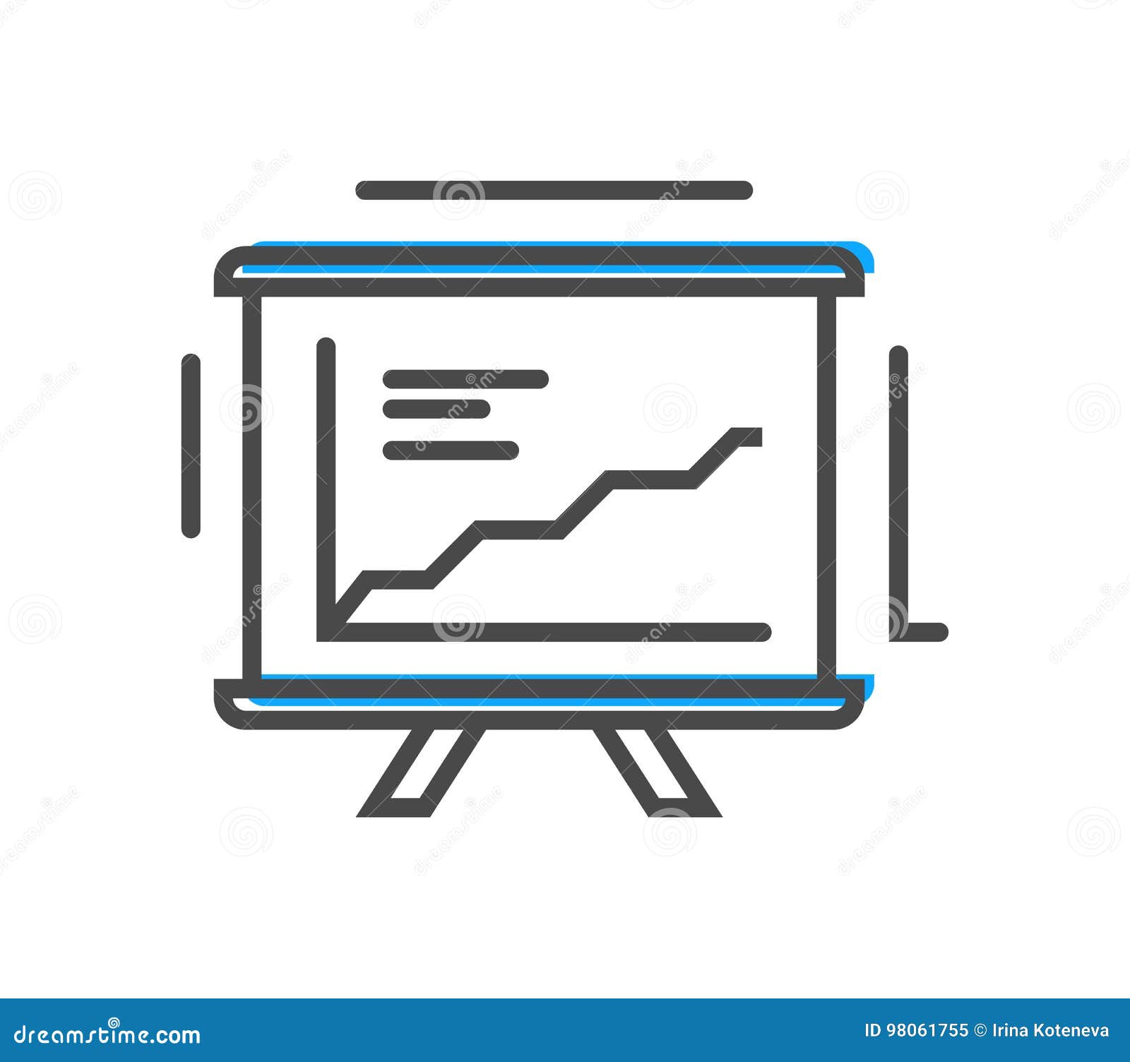 Process Management Icon with Chart on Whiteboard Stock Vector ...