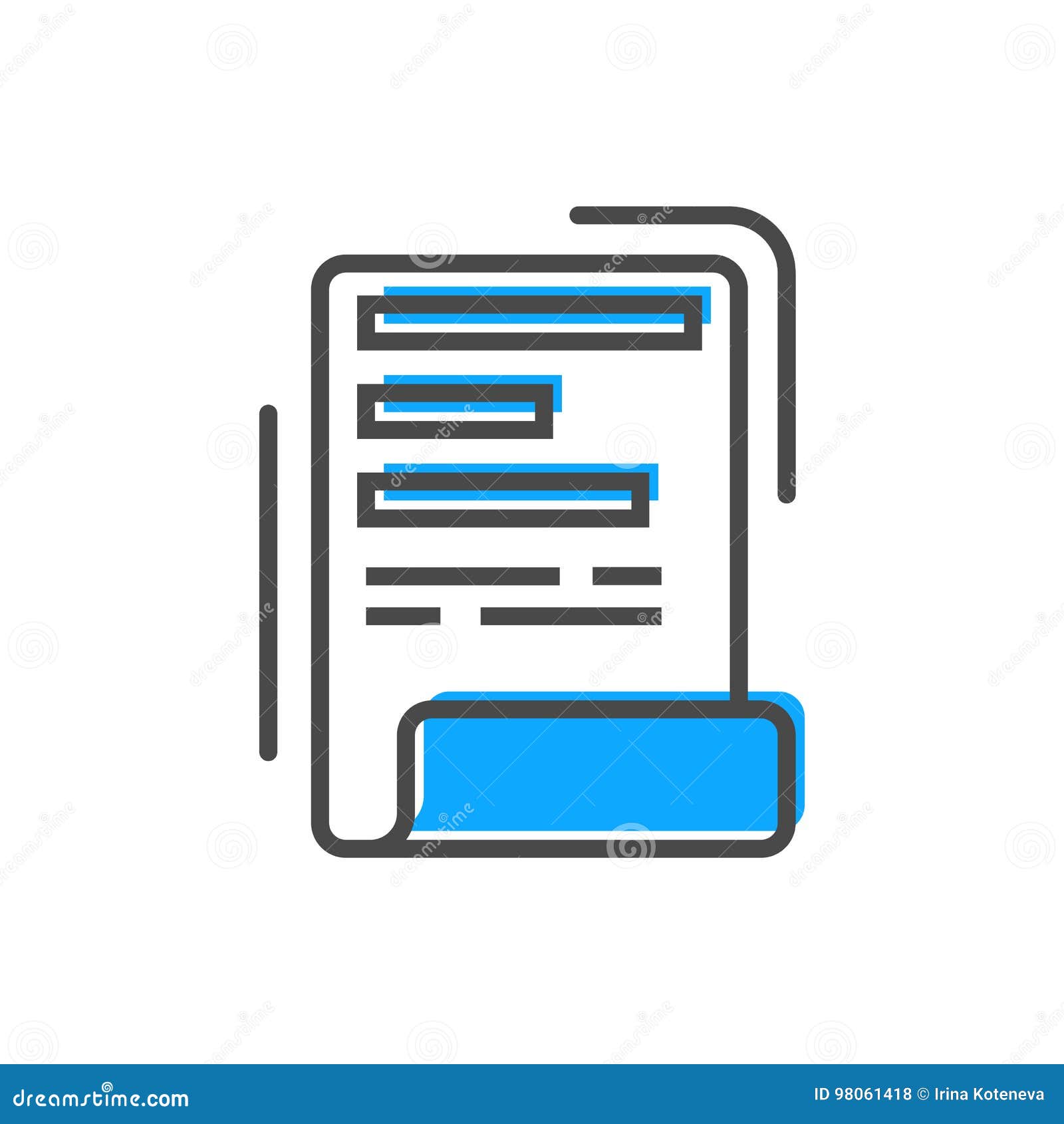 Process Management Icon with Document Sign Stock Vector - Illustration ...