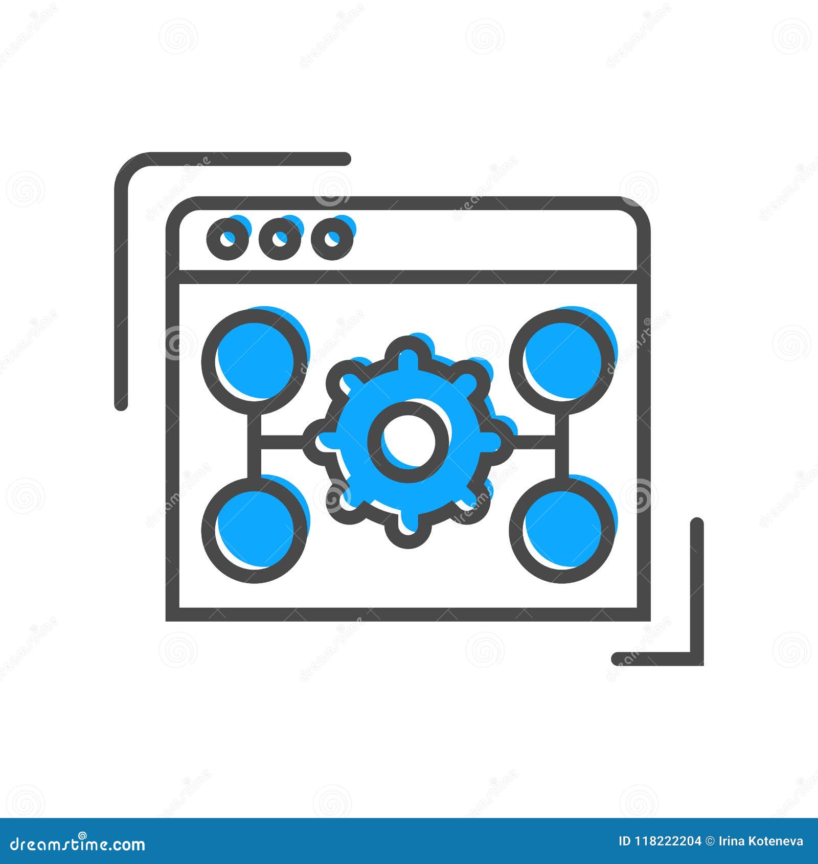 Process Management Icon with Scheme Sign Stock Illustration ...